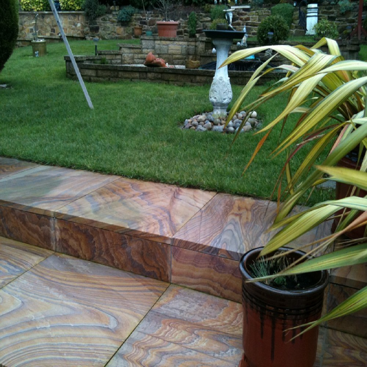 Rainbow Sandstone Honed Bullnose Long Edge Paver | ️Unika Stone